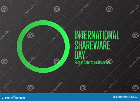 International Shareware Day Second Saturday In December Holiday Concept Template For
