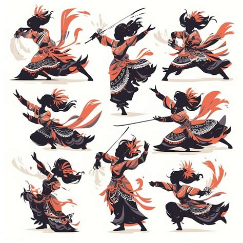 Premium Vector Malaysian Traditional Dance Patterns With Dynamic