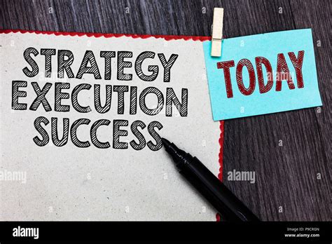 Writing Note Showing Strategy Execution Success Business Photo Showcasing Putting Plan Or List