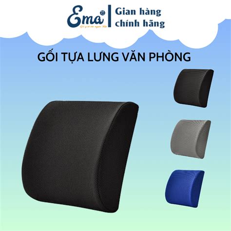 Gối Tựa Lưng Ema Cho Ghế Văn Phòng Cao Su Non Chống đau Mỏi Lưng Vỏ