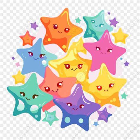 화려한 별클립 아트만화상표 Png 일러스트 무료 다운로드 Lovepik