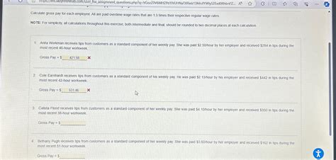 Solved Calculate Gross Pay For Each Employee All Are Paid