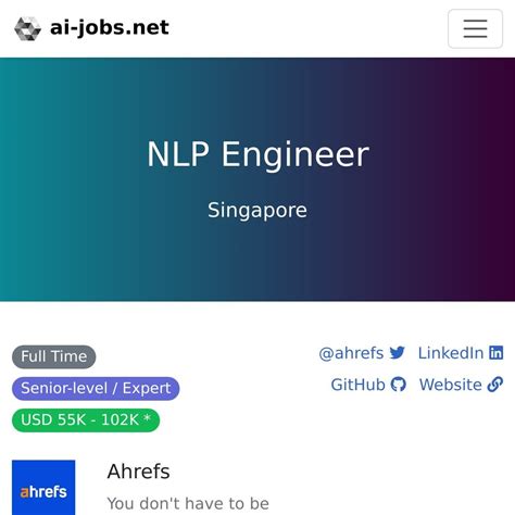 Hiring Nlp Engineer In Singapore Raimljobs