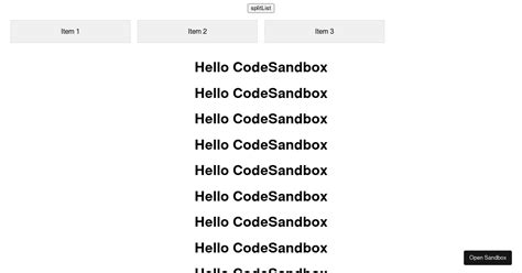 Spliting Grid Codesandbox