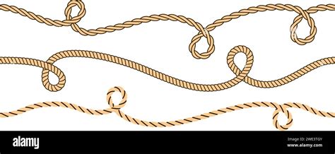 Wave Rope Curve Set Repeating Hemp Cord Stripes Collection Wavy Loop Tie Braid Bundle