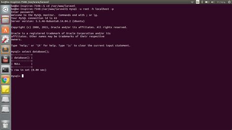 การใช้ Laravel การทำ Migrate Database