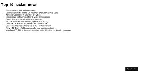 React Codesandbox