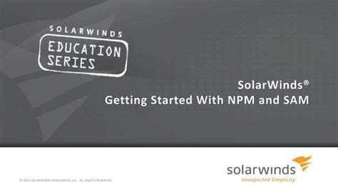 Solarwinds® Getting Started With Npm And Sam Pptx Operating Systems Computer Software And