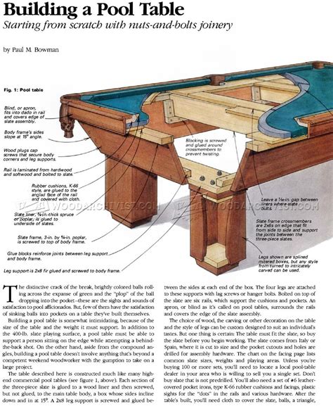 Build Pool Table WoodArchivist