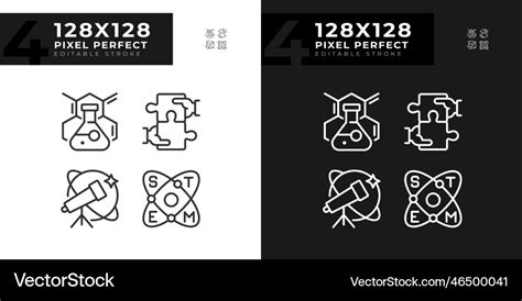 Stem Impact On Education Pixel Perfect Linear Vector Image
