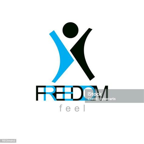 위로 도달 제기와 흥분 추상 남자의 벡터 일러스트 레이 션 성공적인 비즈니스 경력 엠 블 럼 기업 개발 사인 자유 창조적 인 상징 감정에 대한 스톡 벡터 아트 및 기타