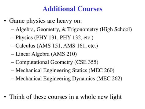 Ppt Cse 380 Computer Game Programming Physics Primer Powerpoint