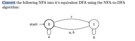 Solved Convert The Following Nfa Into Its Equivalent Dfa