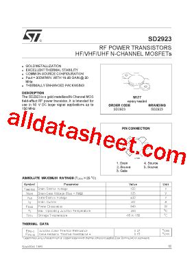 SD2923 Datasheet(PDF) - STMicroelectronics