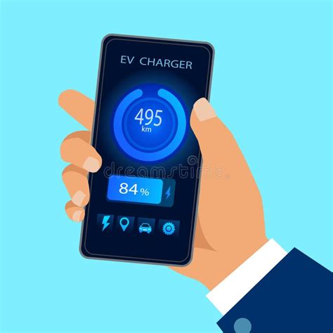 Businessman Holding Smartphone Display Battery Status Interface By Smart Ev Mobile Application