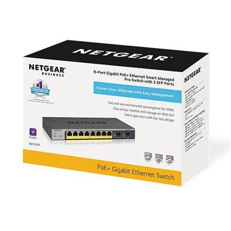 Netgear Port Gigabit Poe Ethernet Smart Switch With Sfp Ports And Cloud Management W
