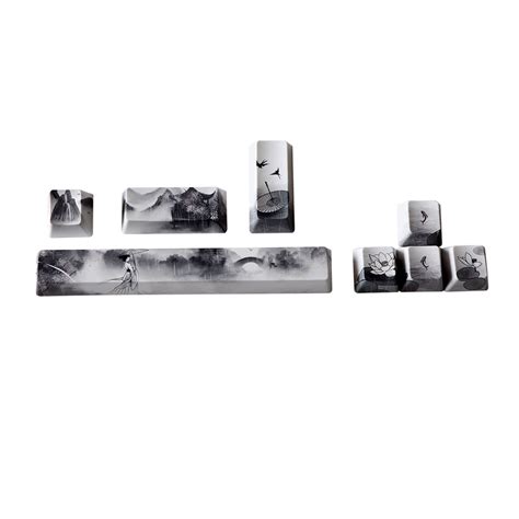 BabeNA DIY PBT Keycaps 8Pcs Direction ESC Enter OEM Profile For Key Cover For Kailh Swi