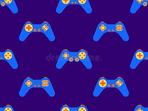 Joystick Seamless Pattern Game Controller For Video Games Gamepad For Retro Game Console In
