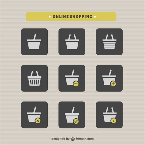 쇼핑 바구니 온라인 쇼핑 세트 무료 벡터