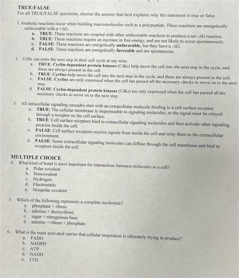 Solved Truefalse For All Truefalse Questions Choose The