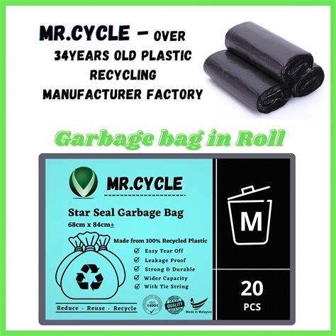 Mr Cycle M Size Star Seal Garbage Bag Recycle Bag Plastik Sampah Tebal Kitchen Roll Bag