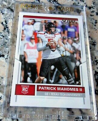 Patrick Mahomes Ii 2017 Score 1 Draft Pick Rookie Card Rc Logo Chiefs