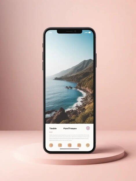 Smartphone With Carousel Interface Post On Social Network Premium Ai Generated Image