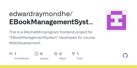 Github Edwardraymondhe Ebookmanagementsystem Wechat Frontend This Is A Wechatminiprogram