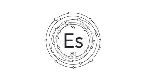 Stylized Representation Of The Element Einsteinium Es With Atomic