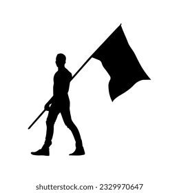 Man Holding Flag Vector Illustration People Stock Vector Royalty Free
