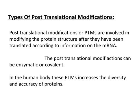 Post Translational Modification Pptx