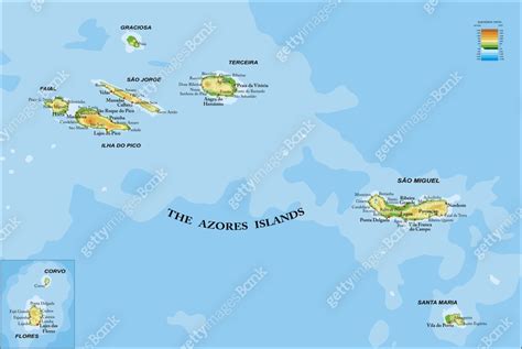 Azores Islands Hyghly Detailed Physical Map 이미지 1342297872 일러스트 무료
