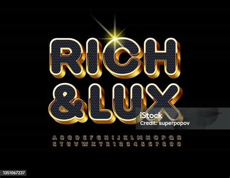 벡터 리치 및 럭스 글꼴 블랙 과 골든 3d 알파벳 금색에 대한 스톡 벡터 아트 및 기타 이미지 금색 디자인 로고 Istock