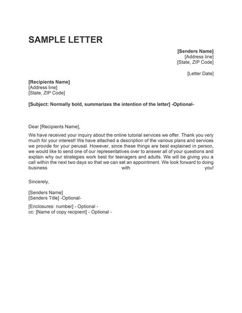 Replying Inquiry Letter