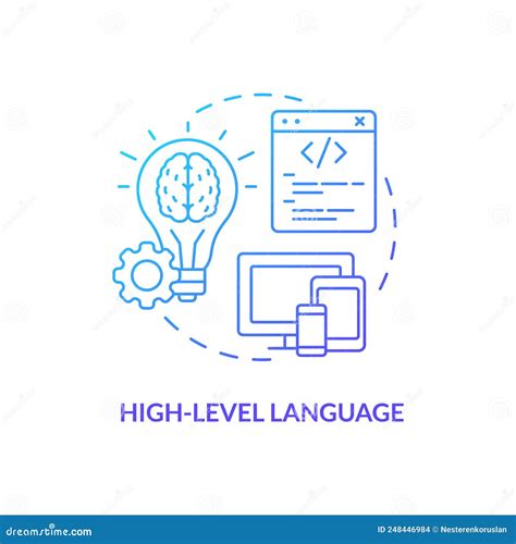 High Level Language Blue Gradient Concept Icon Stock Vector Illustration Of Operating Script
