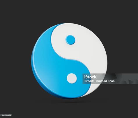 3d 파란색과 흰색 음과 양 어두운 배경에 조화와 균형의 상징 3d 그림 3차원 형태에 대한 스톡 사진 및 기타 이미지 3차원 형태 개념 개념과 주제 Istock