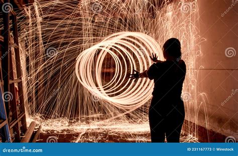 Closeup Shot Of A Woman Controlling Flashing Lights In A Room Stock Image Image Of Power Room