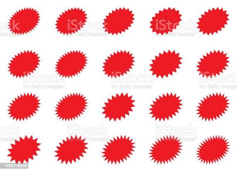 스타 버스트 연설 거품은 타원형 모양을 설정합니다 선버스트 프로모션 태그 광선 수가 다른 별 세트 벡터 그림입니다 Starburst Bush에 대한 스톡 벡터 아트 및 기타