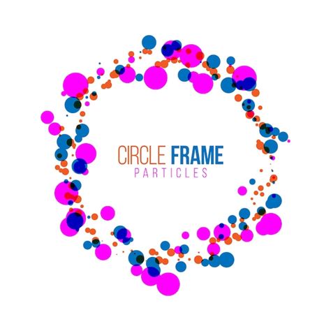 Premium Vector Colorful Particles Circle Frame Vector