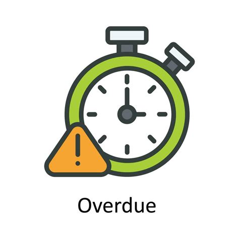 Overdue Vector Fill Outline Icon Design Illustration Time Management