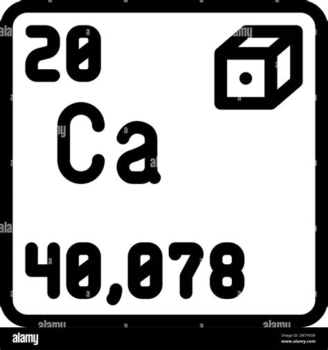 Calcium Chemical Element Line Icon Vector Illustration Stock Vector