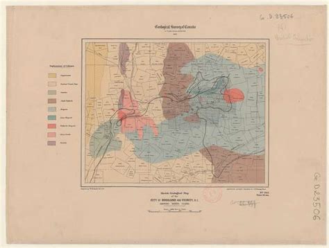Sketch Geological Map Of The City Of Rossland And Vicinity Showing Mining Claims Scale 1600