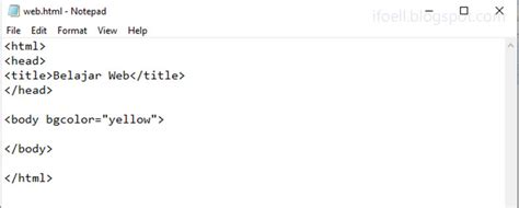 Cara Membuat Halaman Web Sederhana Dengan Notepad