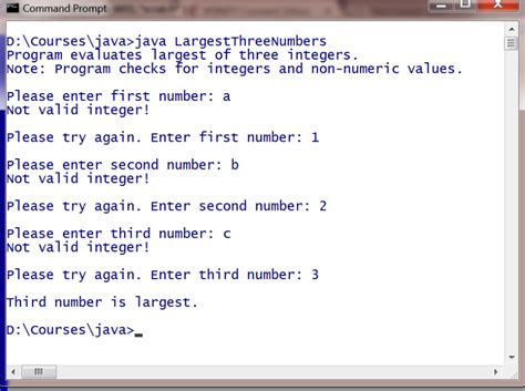 Solved Dcourses Java Java Largestthreenumbers Program