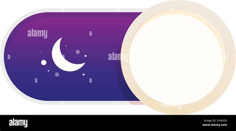 Night Mode Toggle Switch Button Is Turning On Shown By A Crescent Moon