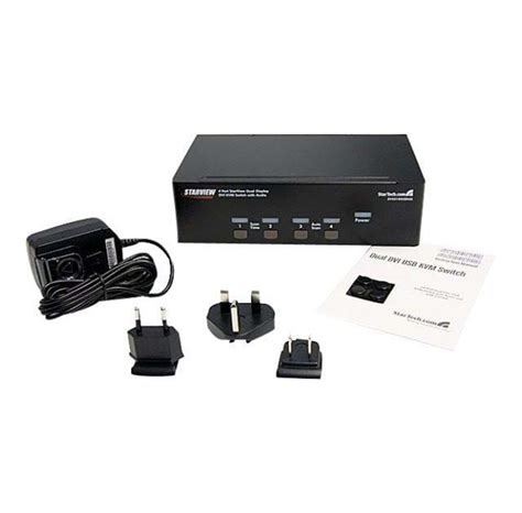 StarTech Com 4 Port Dual DVI USB KVM Switch W Audio USB Hub KVM Audio USB Switch 4 Porte