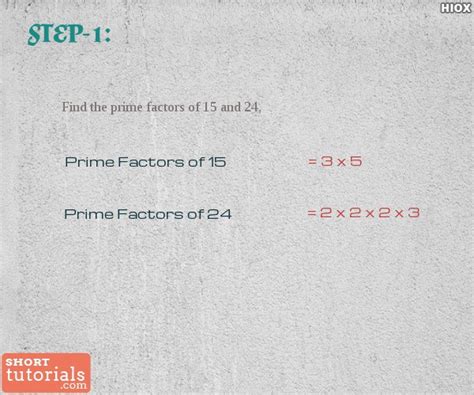 How To Find Hcf And Lcm Step1