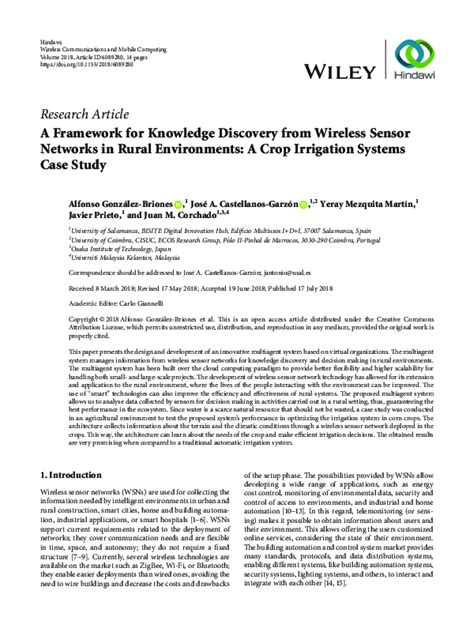 Pdf A Framework For Knowledge Discovery From Wireless Sensor Networks In Rural Environments A