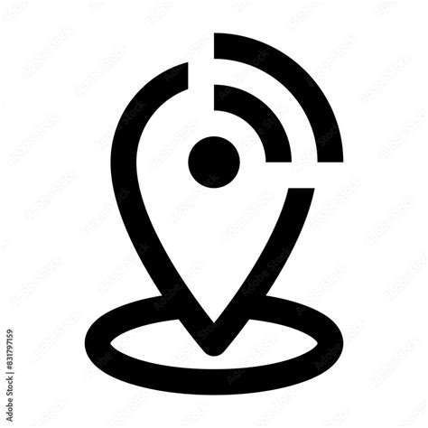 GPS Signal Line Map And Location Icon Stock Vector Adobe Stock