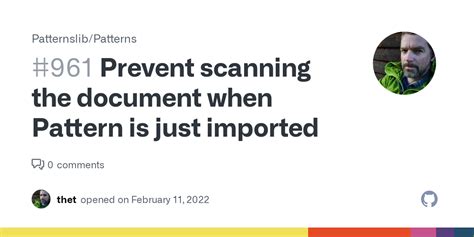 prevent scanning the document when pattern is just imported · issue